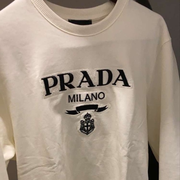 Prada | Sweaters | Embroidery Logo Sweater By Italian Luxury Brand ...